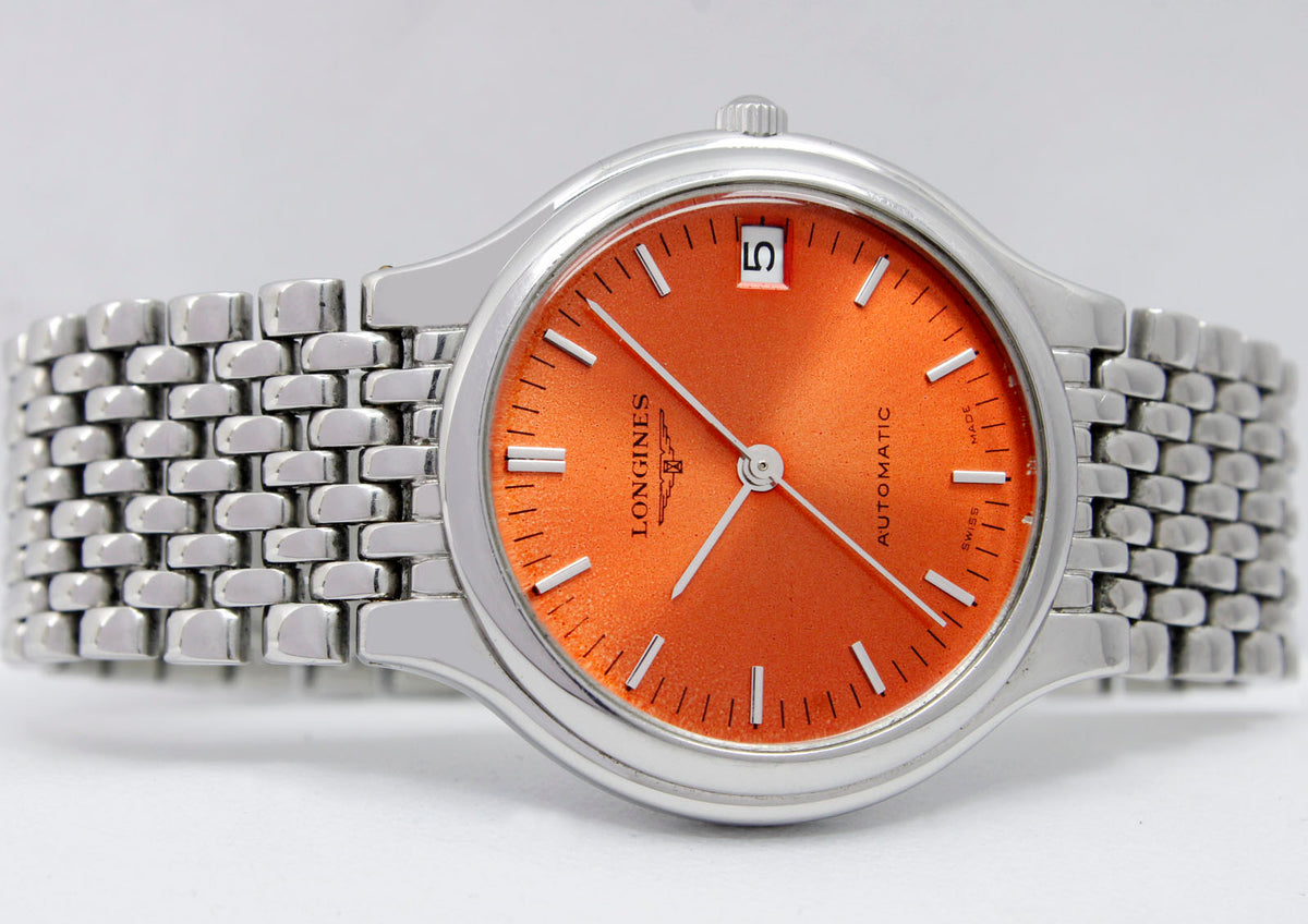 Longines Flagship Automatic Orange Dial Ladies Watch 7294