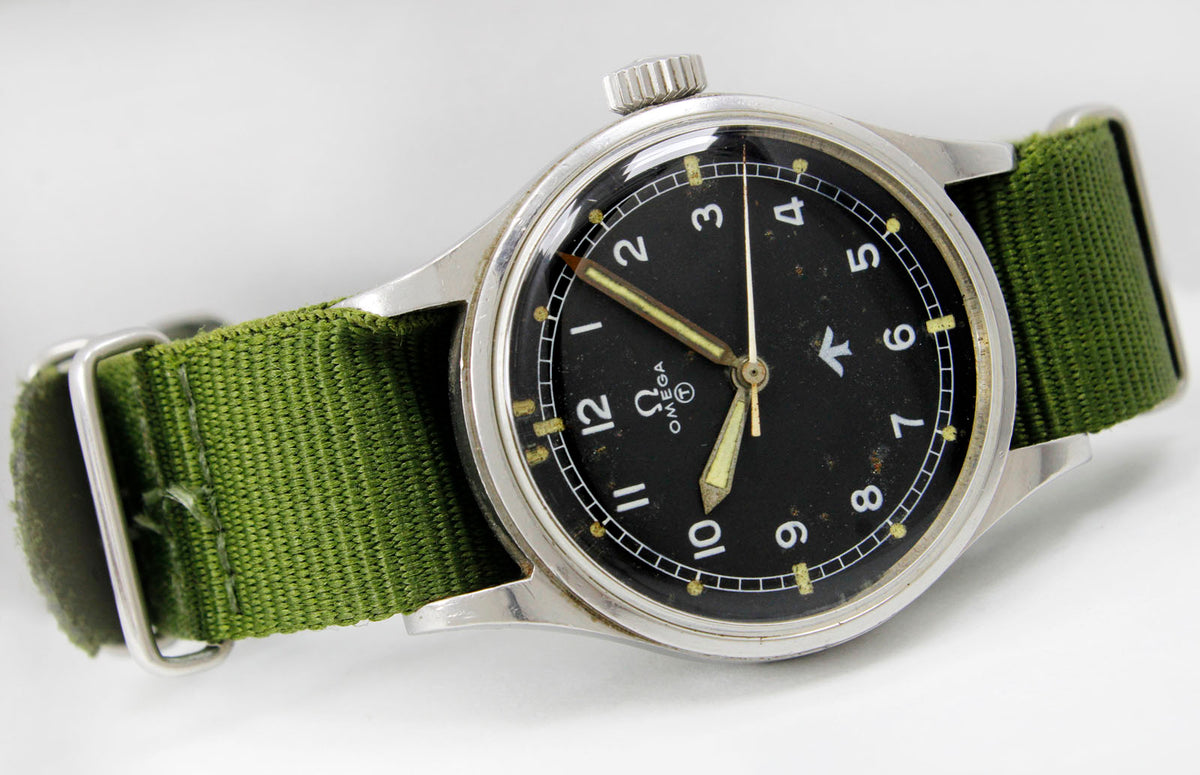 Omega Classic Military 6B Fat Arrow RAF Black Dial Watch