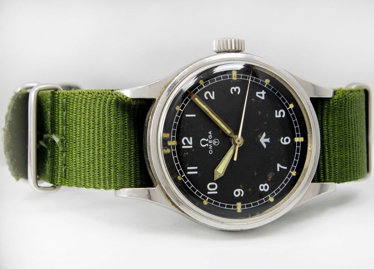 Omega Classic Military 6B Fat Arrow RAF Black Dial Watch