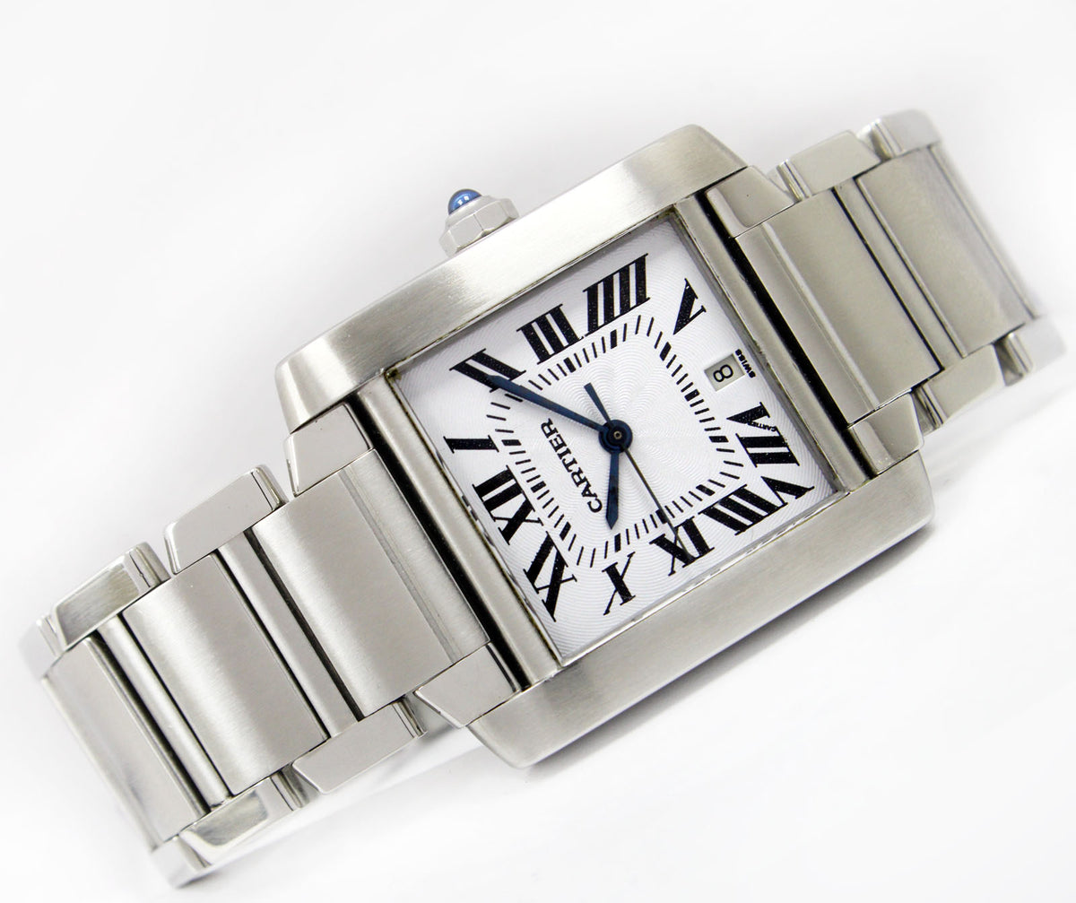 Cartier Tank Franchise Automatic Steel Watch Ref 2302