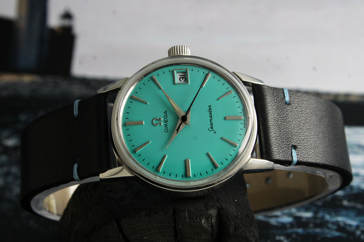Omega Seamaster Winding Turquoise Dial Steel Watch 136.012